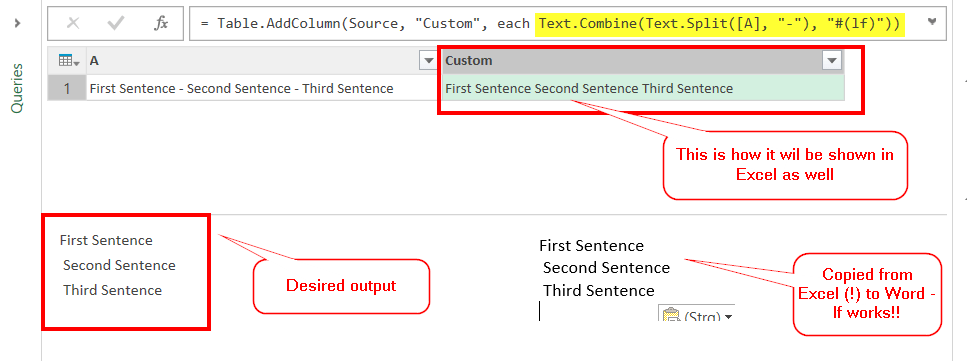 How To Display Power Query Results With Line Feed Or Carriage Return